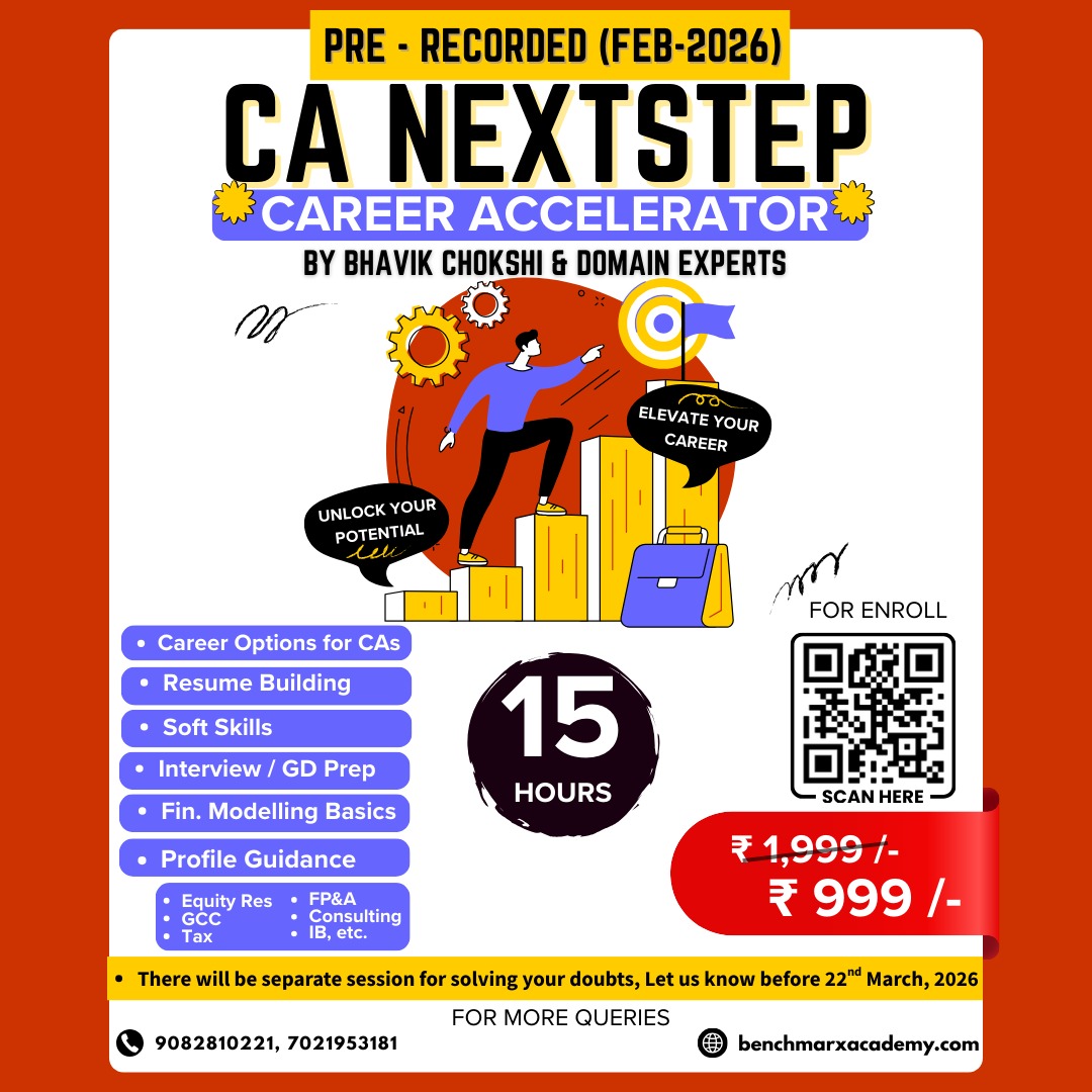 CA Next Step – Career Accelerator – Benchmarx Academy
